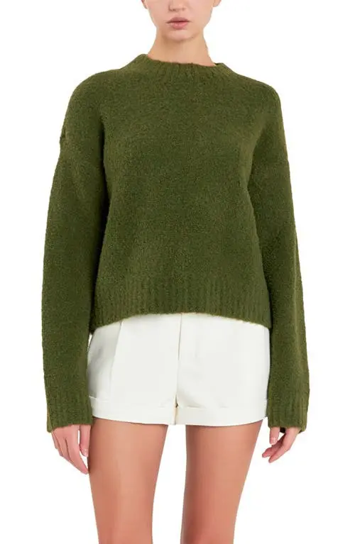 English Factory Cozy Crewneck Sweater - Khaki