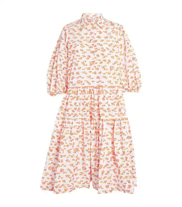 cecilie bahnsen shirt dress Cecilie Bahnsen Floral Amy Shirt Dress In Pink - 50% Off