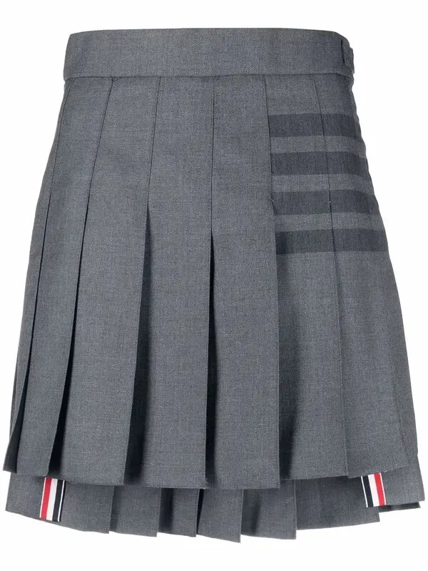 Thom Browne 4-bar Pleated Mini Skirt - Grey