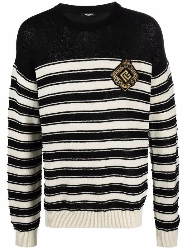 Balmain Logo-badge Knitted Jumper