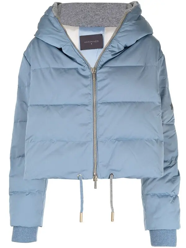 Buy Lorena Antoniazzi Zipped-up Puffer Jacket - Blue At 30% Off ...
