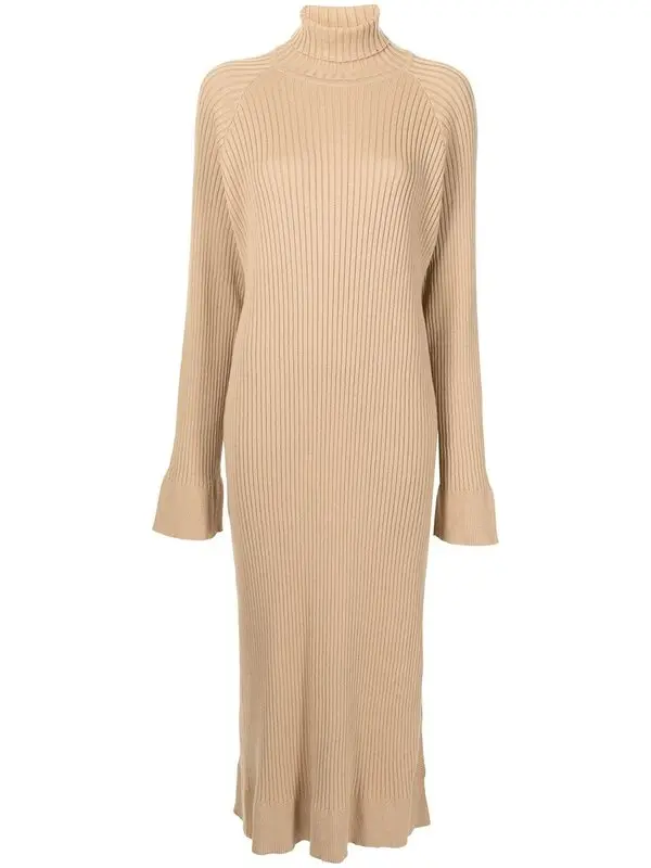 Anna Quan Rosaline Turtleneck Dress In Brown - 25% Off | Editorialist