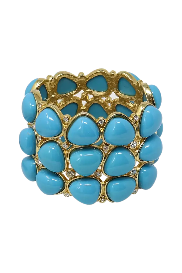 KENNETH JAY LANE Turquoise Rounded Bracelet - Gold