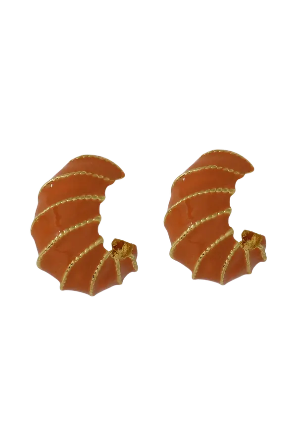 KENNETH JAY LANE Twist Rope Hoop Earrings - Coral