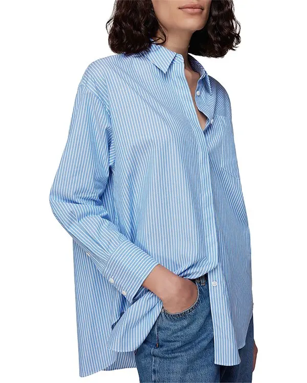 Whistles Striped Oversized Shirt - Blue/multi