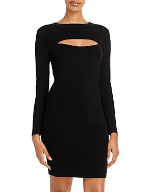 Lucy Paris Rib Knit Cutout Dress In Black - 65% Off | Editorialist