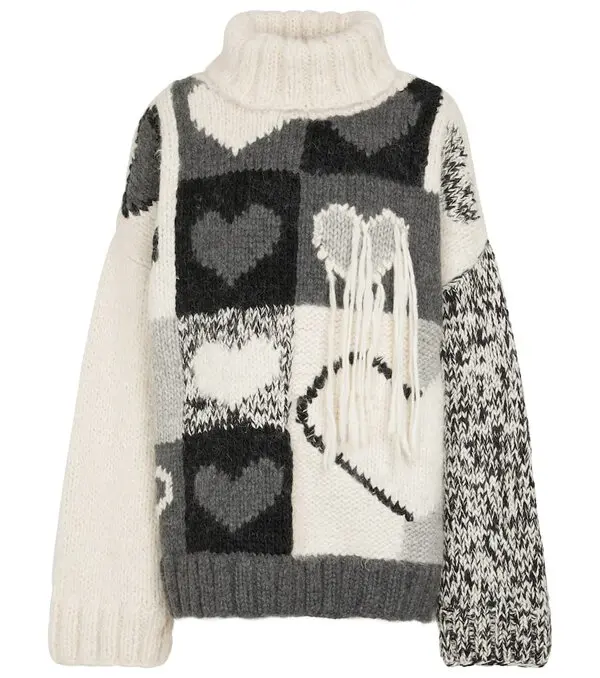 JOSEPH Intarsia Wool-blend Sweater - Multicoloured