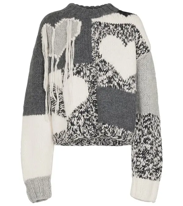 JOSEPH Intarsia Wool-blend Sweater - Multicoloured