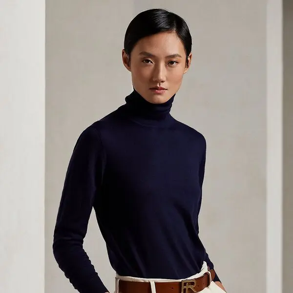Ralph Lauren Cashmere Turtleneck Sweater - Lux Navy