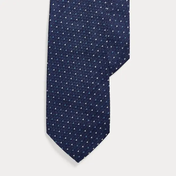 Ralph Lauren Patterned Silk Neck Tie - Navy