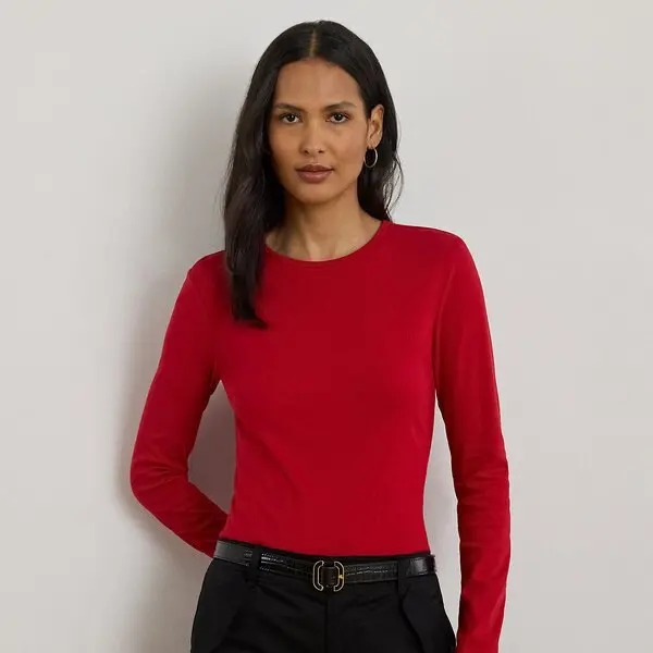 Ralph Lauren Stretch Cotton Long-sleeve Tee - Ralph Red