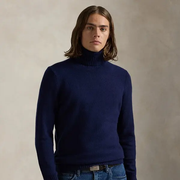 Ralph Lauren Cashmere Turtleneck Sweater - Bright Navy