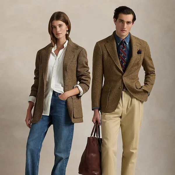 Ralph Lauren The Rl67 Herringbone Jacket - Brown And Camel