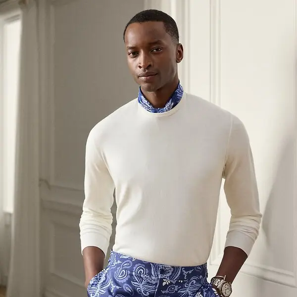 Ralph Lauren Cotton Crewneck Sweater - Classic Cream