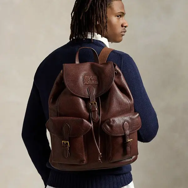 Ralph Lauren Heritage Leather Backpack - British Tan