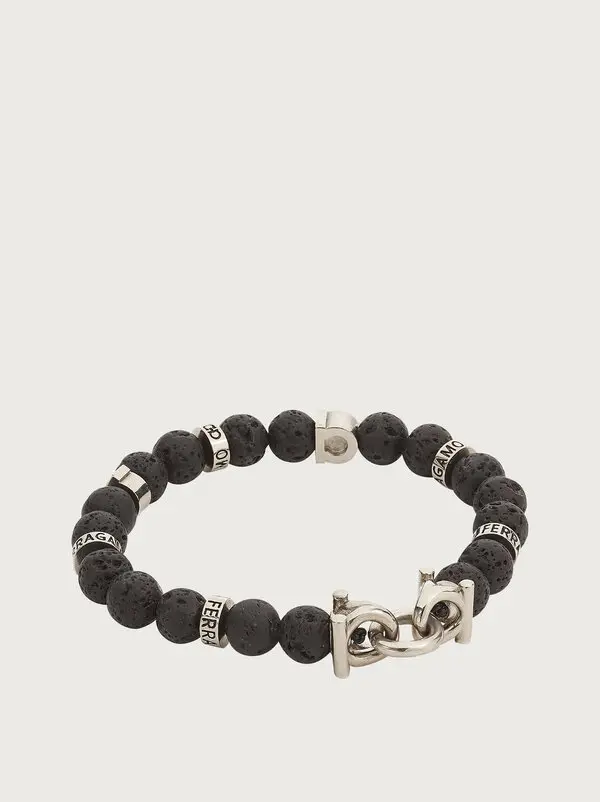 FERRAGAMO Elasticated Bracelet With Gancini - Black
