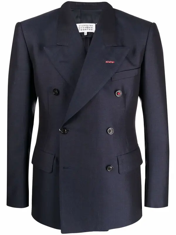 MAISON MARGIELA Double-breasted Navy Blazer - Black