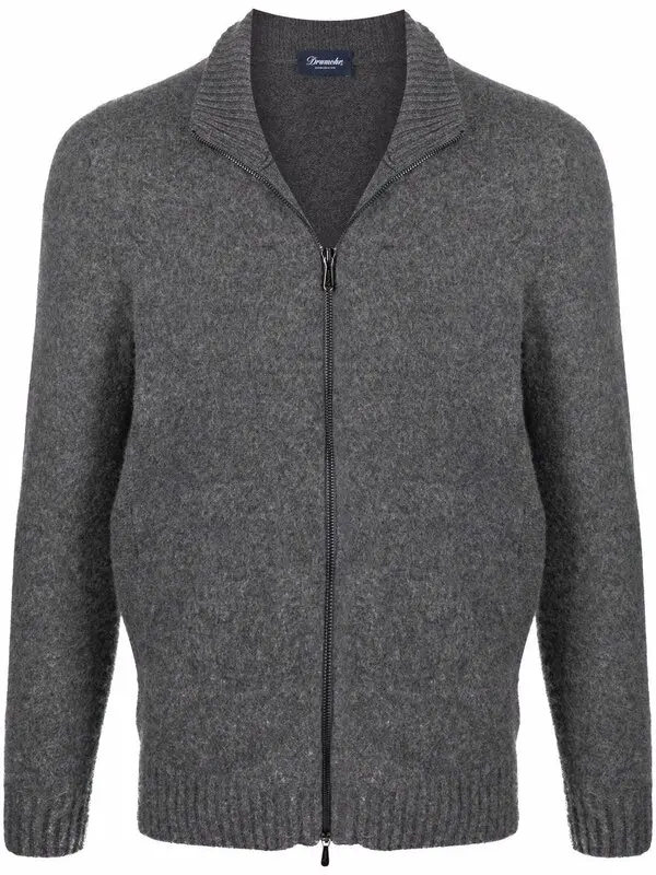 DRUMOHR Zipped-up Knit Cardigan - Grey