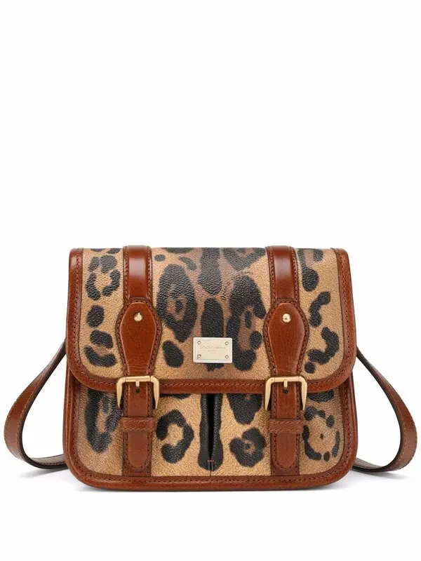 Dolce & Gabbana Small Leopard-print Messenger Bag - Brown