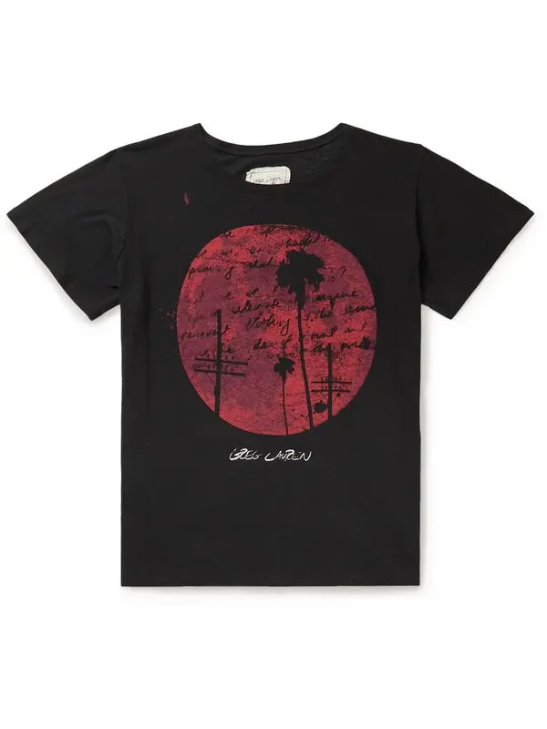 Greg Lauren Moonshadows Recycled Cotton-Jersey T-Shirt 3 In Black 