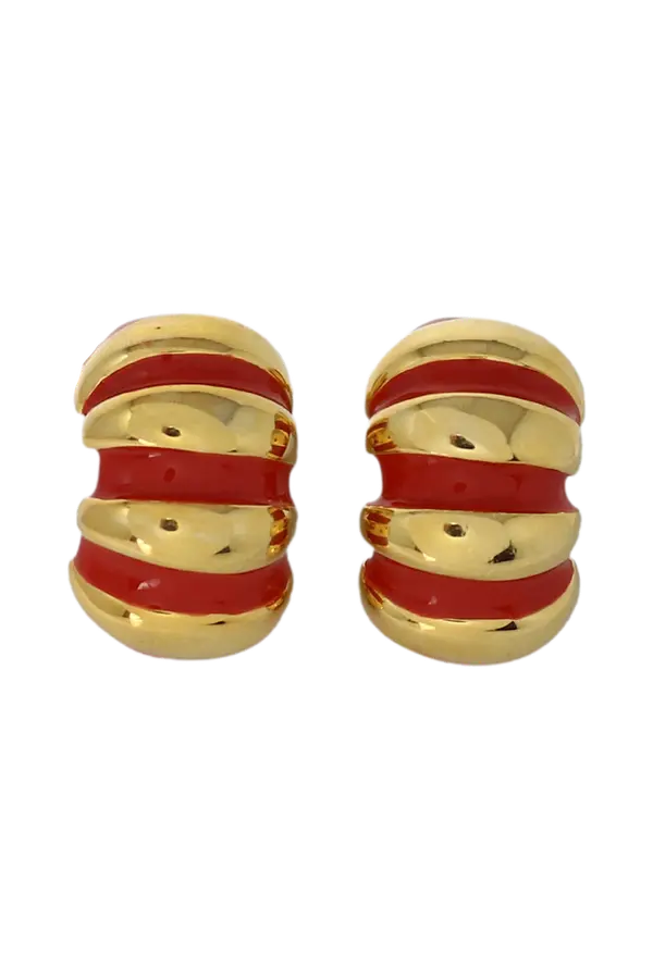 KENNETH JAY LANE Shrimp Clip-on Earrings - Red