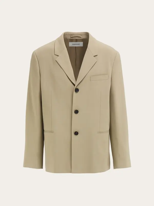 FERRAGAMO Single-breasted Blazer - Beige