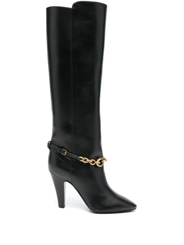 Saint Laurent 100mm Le Maillon Boots - Black