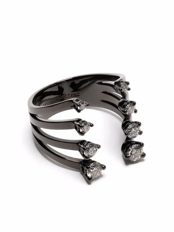 Delfina Delettrez 18kt Gold Dots Diamond Open Ring