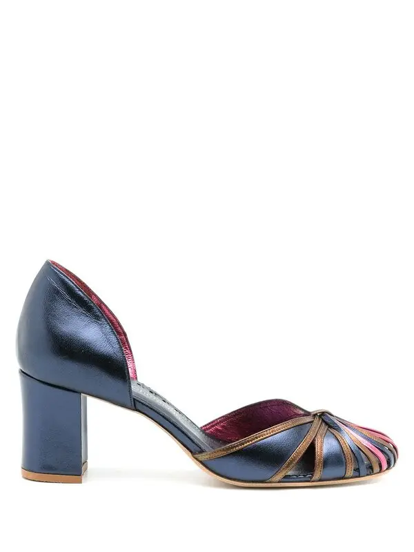 STUDIO CHOFAKIAN Metallic Leather Pumps