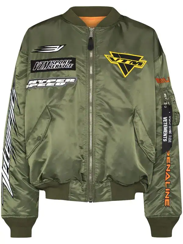 Vetements Racing Logo Oversized Bober Jacket - Green