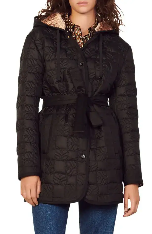 Buy Sandro Plume Quilted Puffer Jacket - Black At 60% Off | Editorialist
