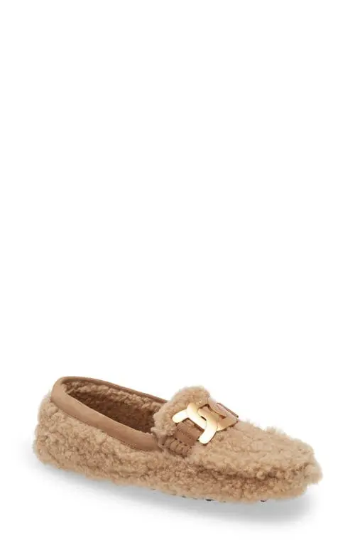 TOD'S Kate Genuine Shearling Driving Shoe - Teddy