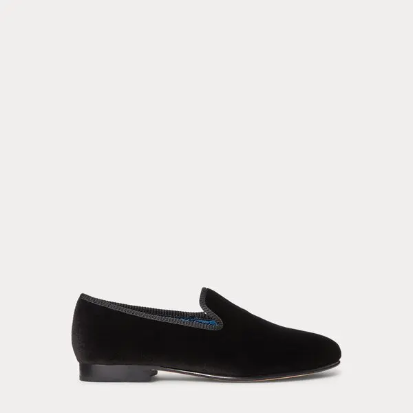 Ralph Lauren Paxton Velvet Slipper - Black