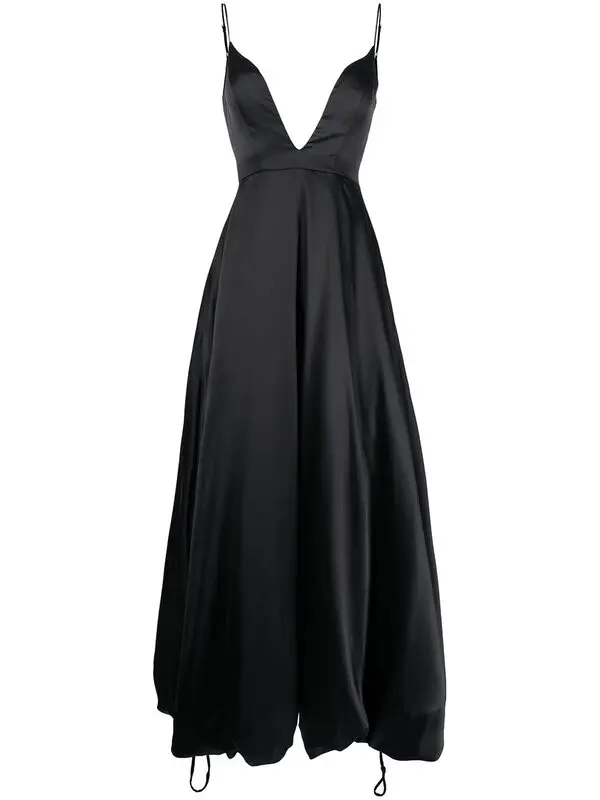 LISA VON TANG Silk Balloon-gown - Black | Editorialist