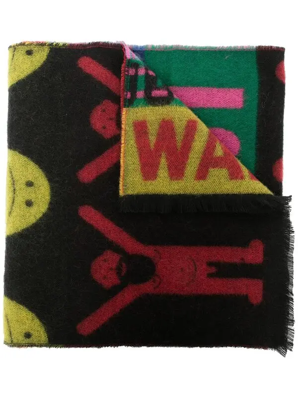 Walter Van Beirendonck Knit Stripe-Pattern Wool Scarf