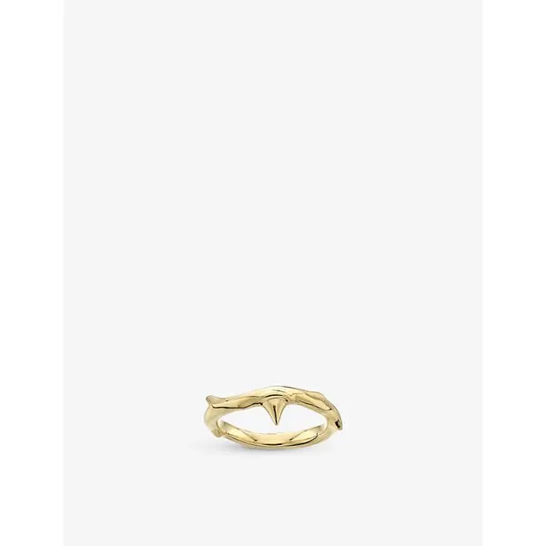 SHAUN LEANE Rose Thorn Yellow Gold-plated Vermeil Ring