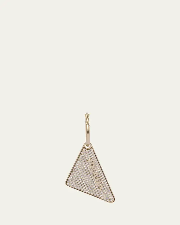 Prada Crystal Logo Symbole Left Earring - Oro Cristal