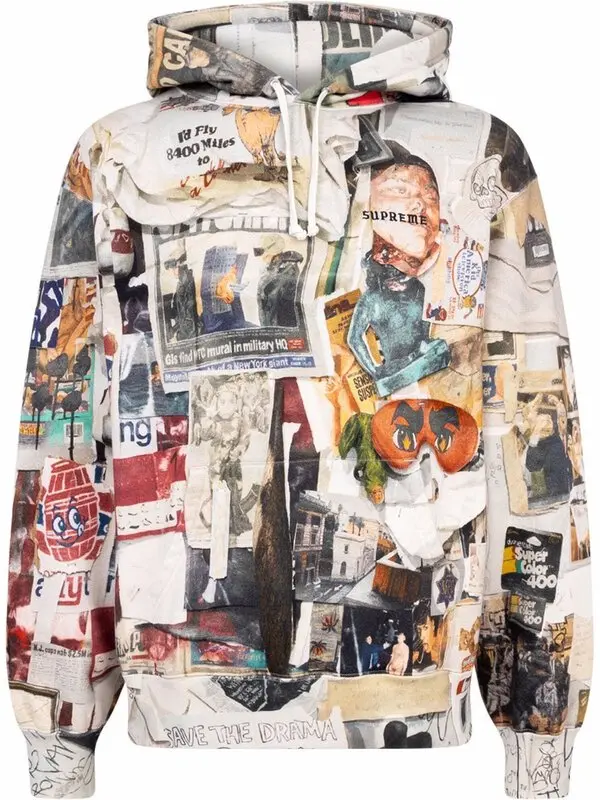 Supreme Dash'S Wall Graphic Hoodie - White | Editorialist