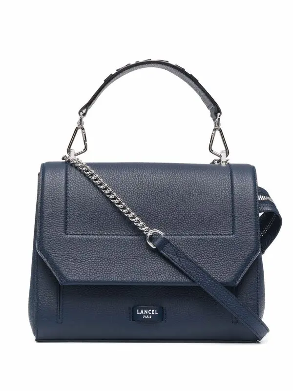LANCEL Logo-print Leather Tote Bag - Blue