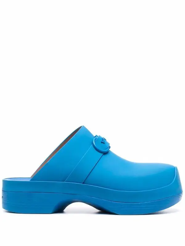 FERRAGAMO Gancini Logo Clogs - Blue