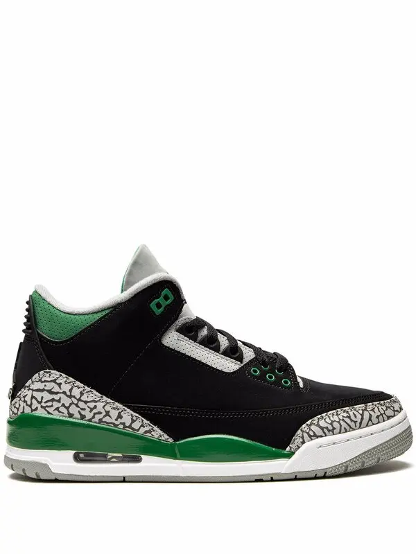 JORDAN Air 3 Retro Pine Green Sneakers - Black