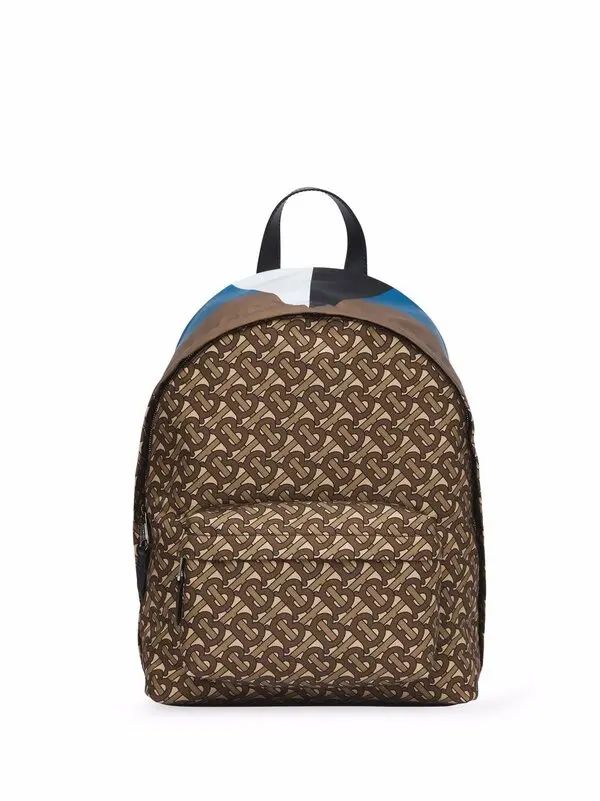 Burberry Geometric Monogram-Print Backpack - Brown  display picture 3