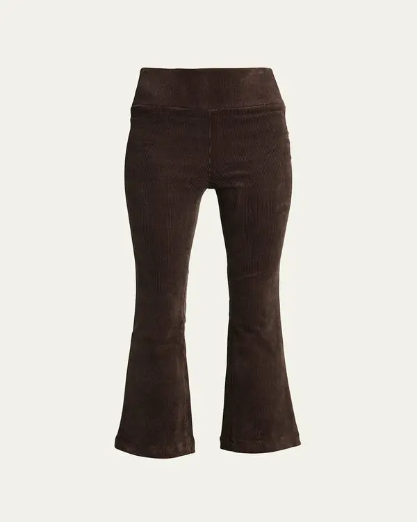 Sprwmn Cropped Flare Corduroy Leggings - Dark Choco