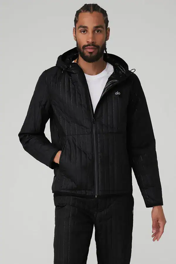 alo yoga メンズ　パフォーマンスジャケット Alo Yoga Select Hooded Bone Bomber Jacket |