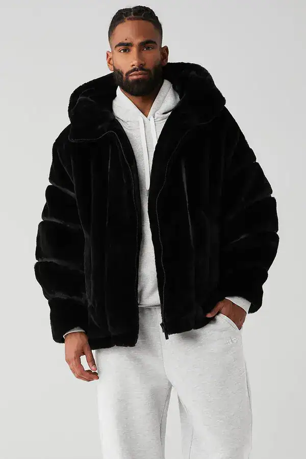 Alo Yoga Knock Out Faux Fur Jacket - Black | Editorialist