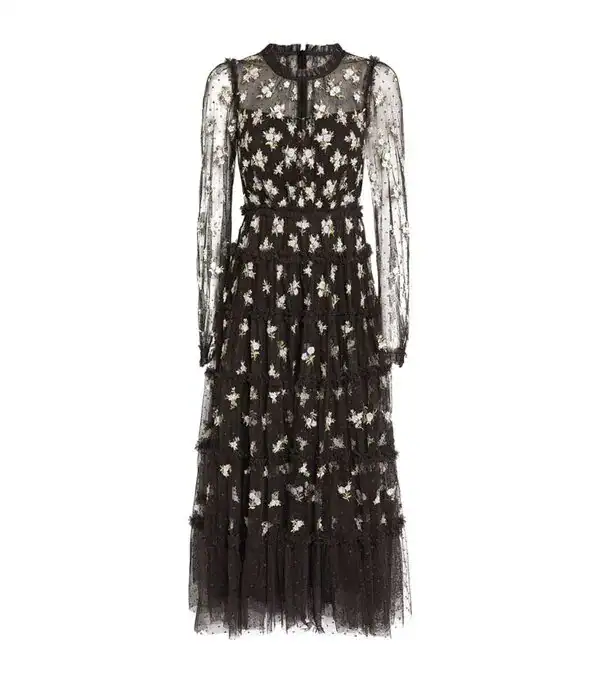 Needle & Thread Serefina Ditsy Dress In Black - 37% Off | Editorialist