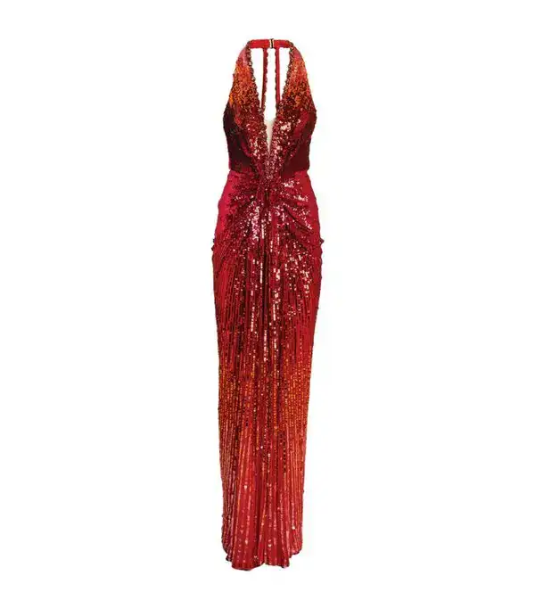 green emerald velvet dress Only You Sequin Gown with Beaded Bodice