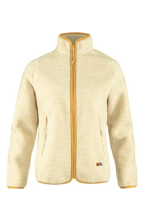 Fjallraven Vardag Pile Fleece Zip Jacket - Chalk White