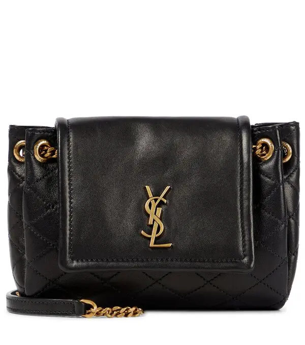 Saint Laurent Nolita Mini Leather Shoulder Bag - Black