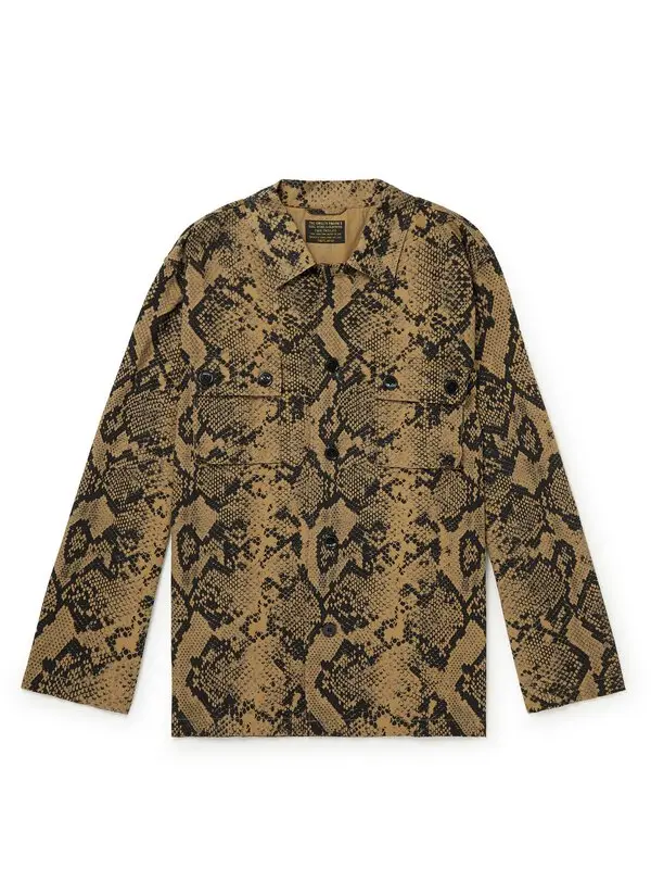 Wacko Maria Embroidered Snake-Print Cotton-Ripstop Shirt Jacket Xl  